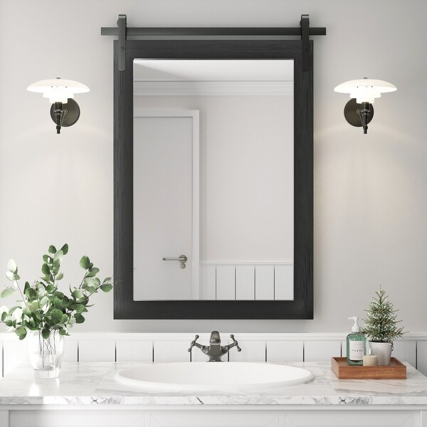 Rural Style Wall Mirrors Farmhouse Bathroom Mirrors Barn Mirror Vanity Mirror with Wood Framed 1 Piece Bed Bath Beyond 40406327
