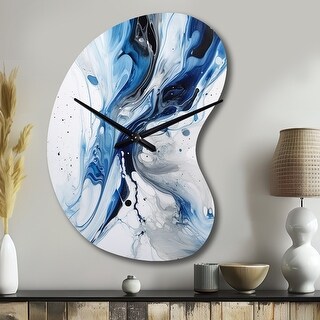 Blue and Grey Ethereal Elixir I - Abstract Large Wall Clock in ...