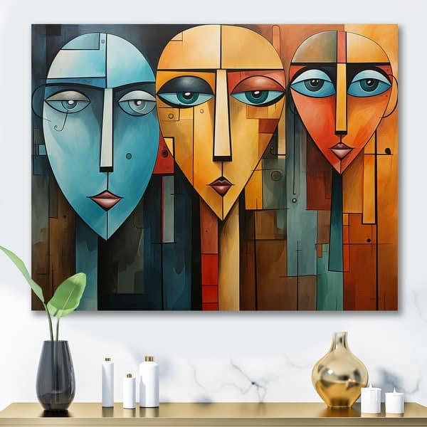 Designart "Cubism Geometric Portrait XI" Cubism Wall Decor - Bed Bath ...