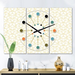 Designart 'Abstract Geometrical ' Oversized Mid-Century wall clock - 3 ...