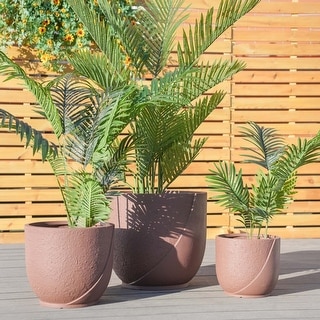 Rustic Outdoor Magnesium Oxide Planter Pot for Garden - Bed Bath ...