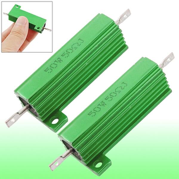 2 pcs Chassis Mounted 50W 50 Ohm 5% Aluminum Case Wirewound Resistors ...