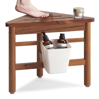Teak Corner Shower Stool - 12"D x 15"W x 13"H - Bed Bath & Beyond ...