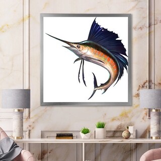 Designart "Sailfish In The Ocean II" Nautical & Coastal Framed Art ...