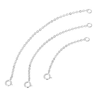 Necklace Extenders 925 Sterling Silver Extension Chains Kit with Clasps ...