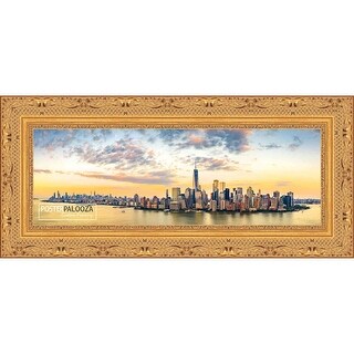 30x10 Ornate Gold Complete Wood Panoramic Frame with UV Acrylic, Foam ...