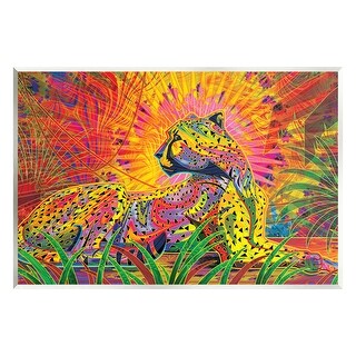Stupell Fractal Patterned Leopard Wall Plaque Art Design by Michael ...