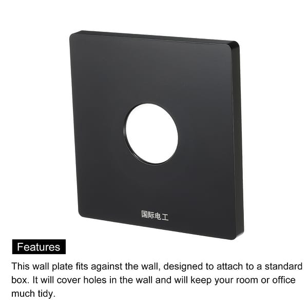 Grommet Wall Plate PC Wall Panel with 1.3 Inch Cable Through Black 2 ...