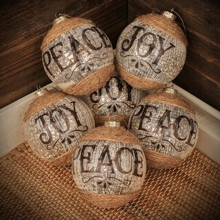 4" Mercury Glass "Joy/Peace" Ball Ornament Set of 6 - Bed Bath & Beyond ...