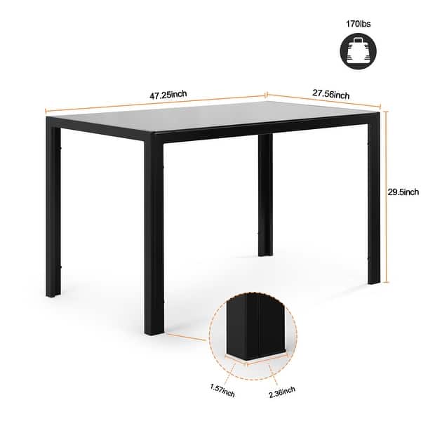 White top Rectangular Dining Table with Black Legs - Bed Bath & Beyond ...