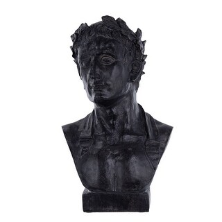 11 Inch Resin Atticus Bust Statue in Hand Painted Modern Matte Black ...