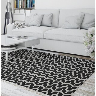 MARIA BLACK and BEIGE Area Rug by Kavka Designs - Bed Bath & Beyond ...