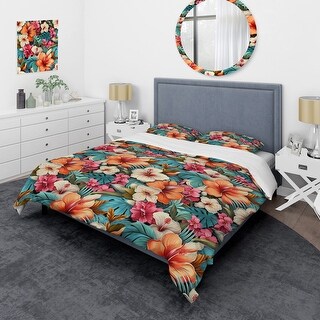 Designart "Tropical Paradise Botanical Paradise III" cottage bedding ...