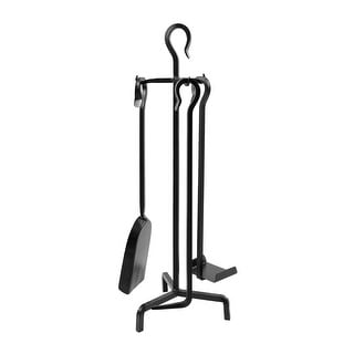 Achla Designs Berlin Set of 4 Mini Fireplace Tools, 26 Inch Tall, Black ...