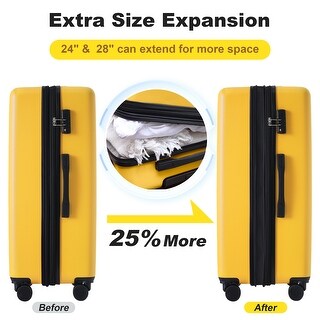 Cheese Shape Travel Hardshell Luggage Sets 24"+28" Expandable Luggages ...