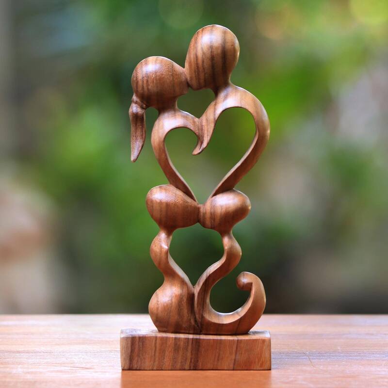 Novica Handmade Harmony Wood Sculpture - 11.75 H * 4.7 W - Overstock ...