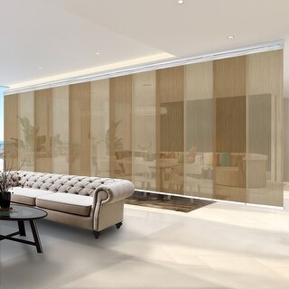 InStyleDesign 12-Panel Double Rail White Panel Track Extend 140"-260"W ...