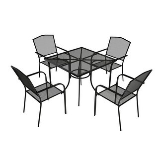 Square iron mesh table with chair (set of 5) - Bed Bath & Beyond - 40817092