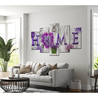 Vintage Canvas Wall Art - Purple Spring Home - 5 Pieces - Bed Bath ...