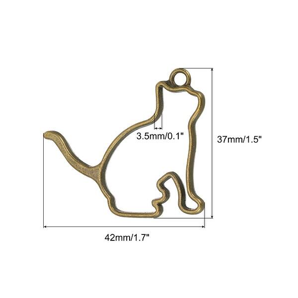 20Pcs Cat Shaped Alloy Open Back Bezel Pendants DIY Resin Frame - Bed ...