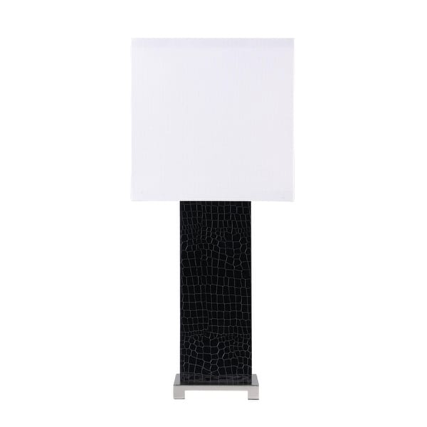 Ritzo Black and White Square Shade Bedside Table Lamp - On Sale - Bed ...