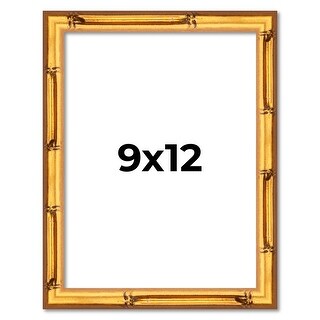 9x12 Frame Gold Bamboo Solid Wood Picture Frame | 1 Inch Moulding - Bed ...
