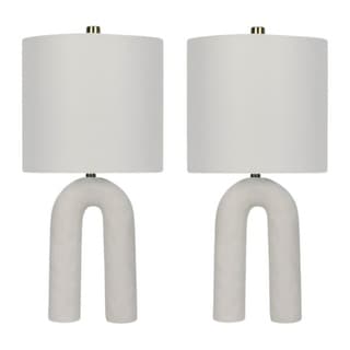 Pair of 23.75" Modern, Inverted U-Shaped Table Lamp & Decorator Shade ...