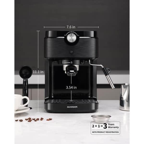 Espresso Machine 15 Bar Fast Heating Expresso Coffee Machines with Milk ...