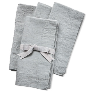Threads Slub Light Grey Cotton Napkin Set Of 4, 2.0" Hem - 20 x 20 ...