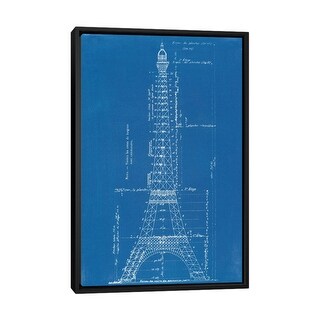 iCanvas "Eiffel Tower Blueprint" by Vintage Apple Collection Framed ...