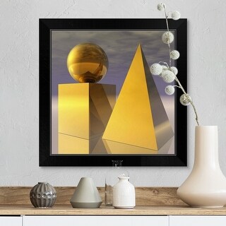 "Basic shapes, cube, sphere, pyramid still life" Black Framed Print ...