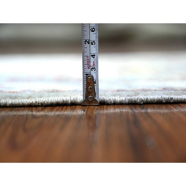 Sardine Grey with Fresh Mint Ivory Caucasian Ashtafa Design Fine Aryana ...