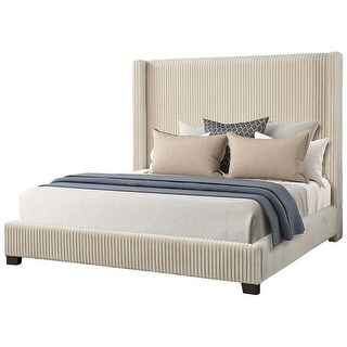 Luca Pleated Upholstered Bed-In-A-Box in Taupe - Bed Bath & Beyond ...