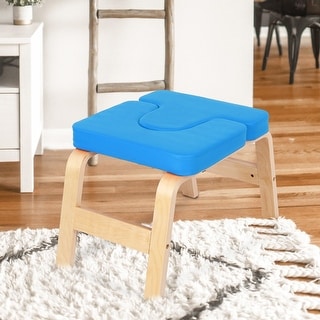 Wooden Yoga Headstand Meditation Chair with Double Cushion Pads Light ...