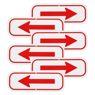 6-Pack 9.84"x 3.54" Red Aluminum Reflective One-way Arrow Sign - Bed ...