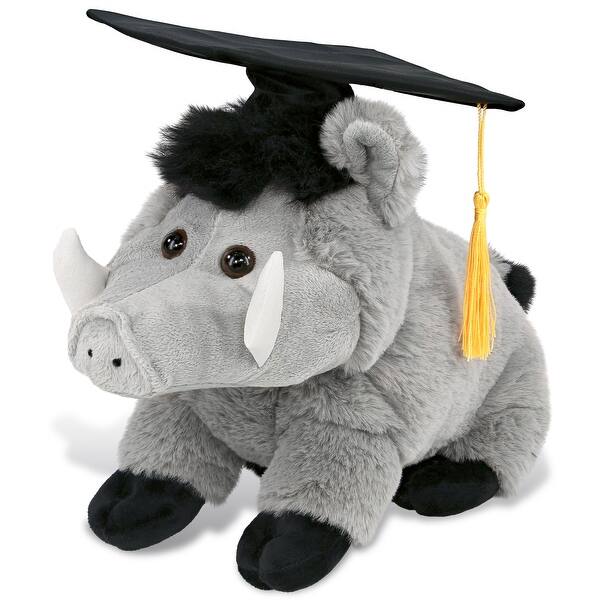 DolliBu Grey Boar Graduation Plush Toy with Cap with Tassel Outfit - 7. ...