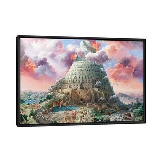 iCanvas "Tower Of Babel In Red Tones" by Alexander Mikhalchyk Framed ...