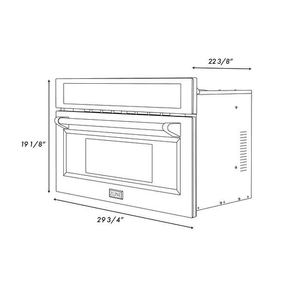 ZLINE 30" 1.6 cu ft. Built-in Convection Microwave Oven in Fingerprint ...