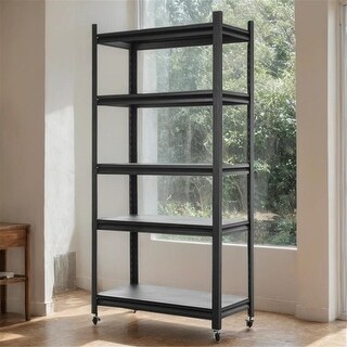 5-Tier Rolling Storage Rack w/ Adjustable Metal Organizer for Kitchen ...
