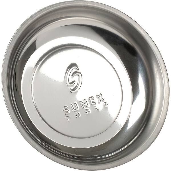 Sunex Mighty Mag Round Single Magnetic Parts Tray - Silver - 6"L x 6"W ...