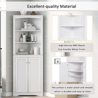 Corner Storage Cabinet Triangle Linen Tower Tall Storage Locker - Bed ...