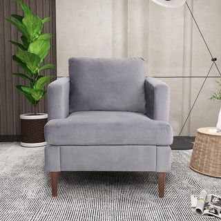 Velvet Accent Sofa Chair, Comfy Tufted Upholstered Armchair Modern ...
