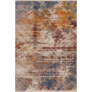 HomeRoots 8' X 10' Gray Abstract Distressed Area Rug - 8' x 10' - Bed ...
