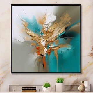 Designart "Dancing With Water I" Abstract Liquid Ink Framed Wall Decor ...