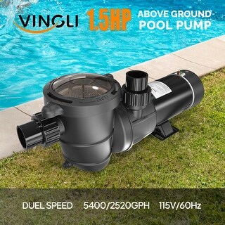 Dual Speed Pool Pump 1.5 HP 110V Above Ground Swimming Pool Pump - Bed ...