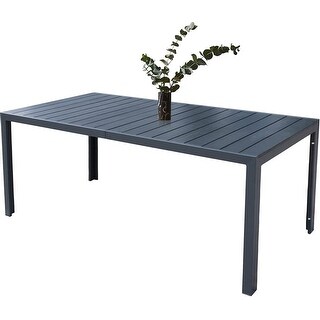 71" Aluminum Frame Outdoor Dining Table Patio Rectangular Tea Table w ...