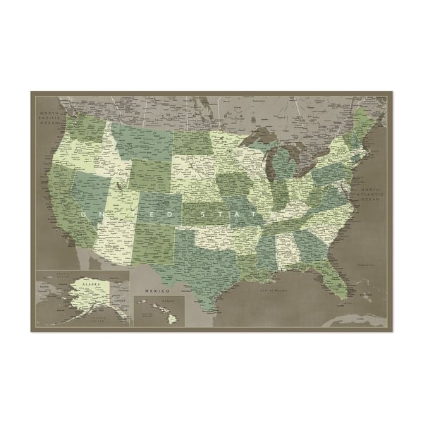 Detailed map of the United States Camo Maps Army Art Print/Poster - Bed ...