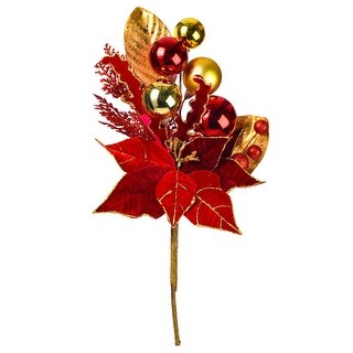 Vickerman 17" Red Poinsettia Deco, Pick 2 per Box - Bed Bath & Beyond ...