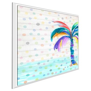 "Funky Palm on Dots I" Print on Floating Canvas - Bed Bath & Beyond ...