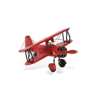 10" Red and Black 1933s Vintage Style G5 Biplane Tabletop Decoration ...
